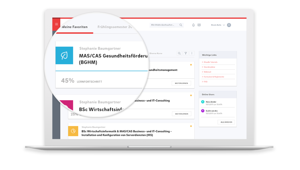 UI/UX-Design E-Learning-Plattform «Moodle»