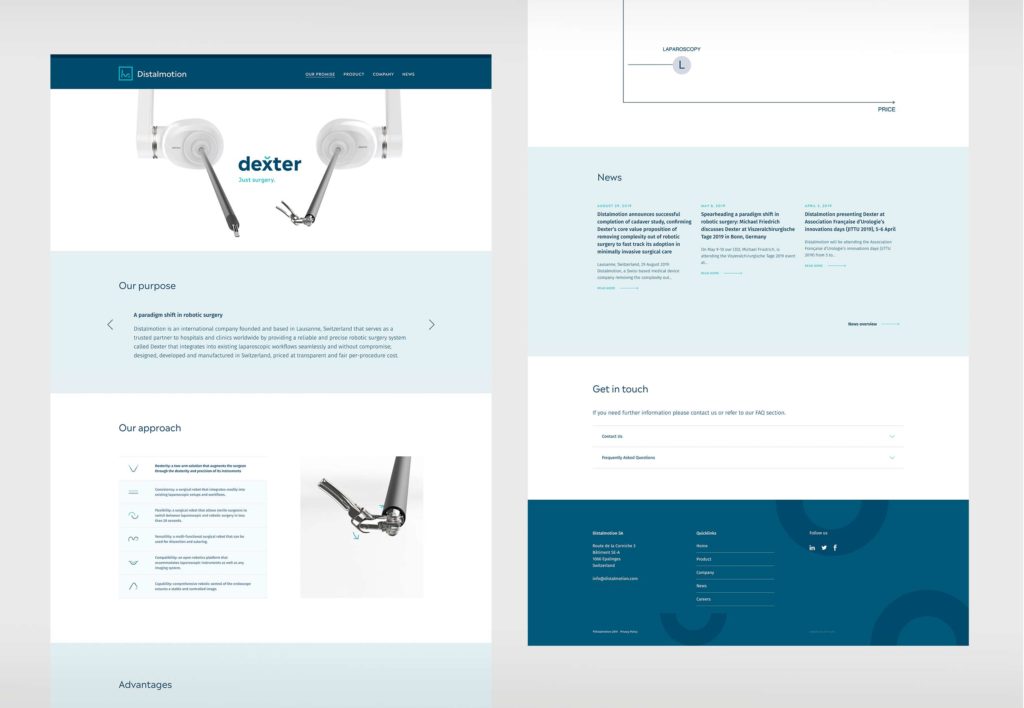 Corporate Website für Medizintechnik-Start-Up Distalmotion